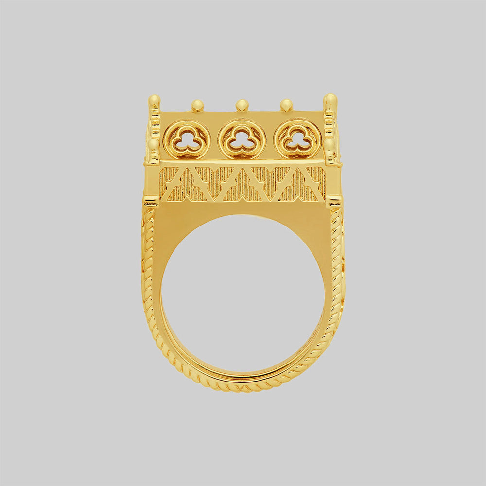 SACRARIUM. Secret Tomb Double Ring - Gold | REGALROSE