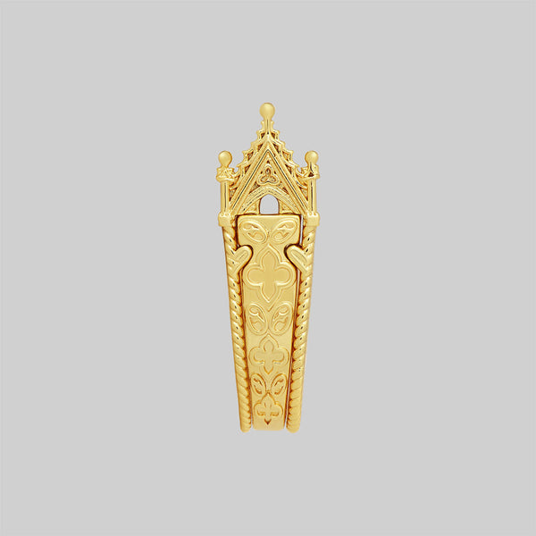 SACRARIUM. Secret Tomb Double Ring - Gold | REGALROSE