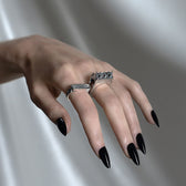 SACRARIUM. Secret Tomb Double Ring - Silver | REGALROSE