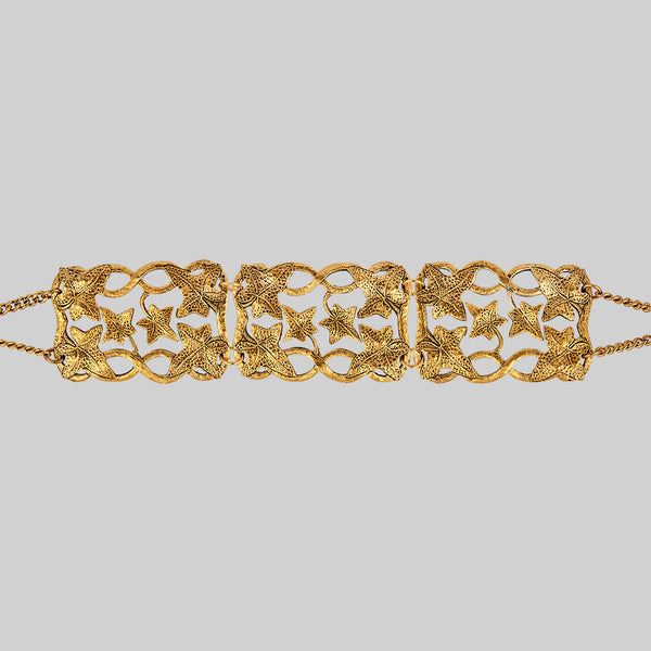 THORA. Climbing Ivy Wide Choker - Gold