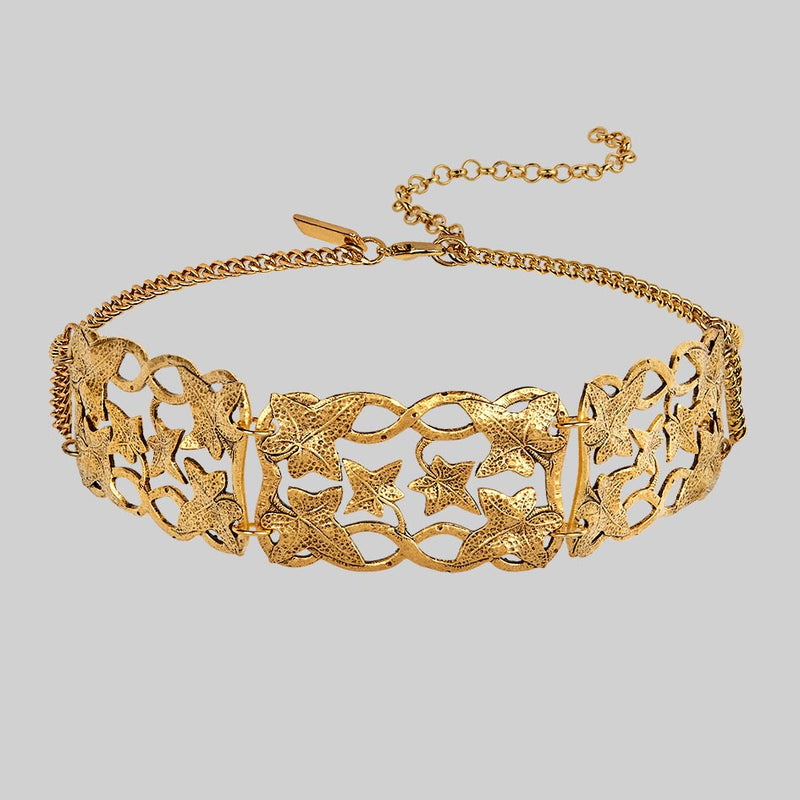 THORA. Climbing Ivy Wide Choker - Gold