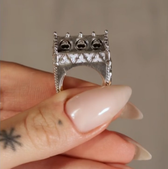 SACRARIUM. Secret Tomb Double Ring - Silver | REGALROSE