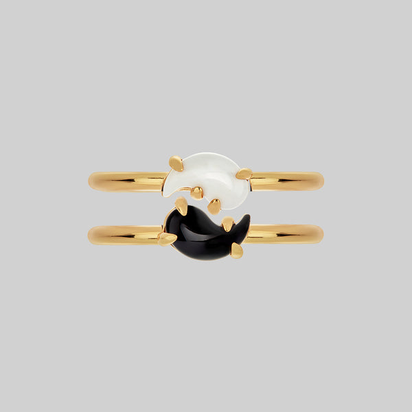 Yin & Yang Gemstone Rings - Gold – REGALROSE